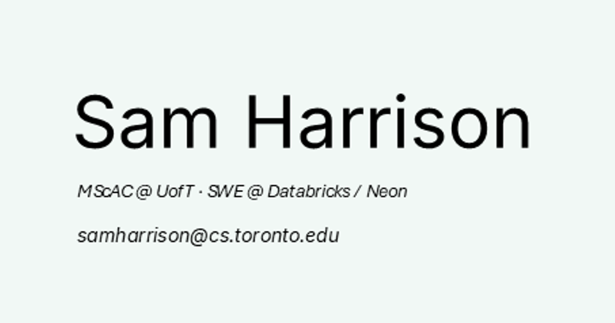 Sam Harrison — Resume